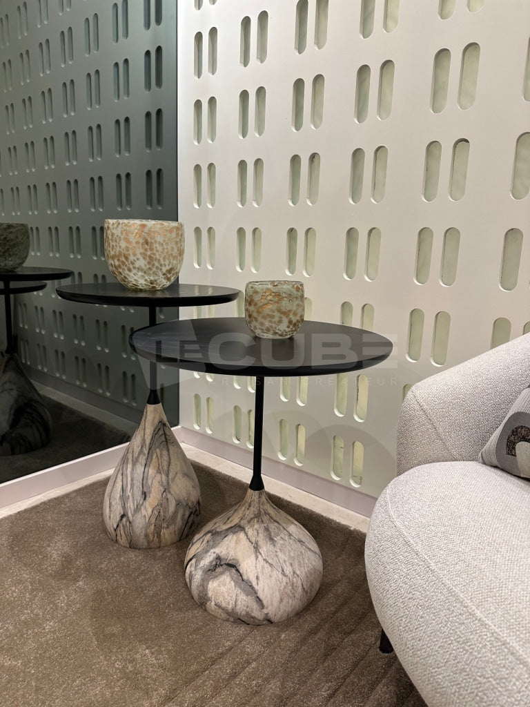 Duo tables d'appoint Hydro XXL Grey Marble – Le Cube Artisan Créateur