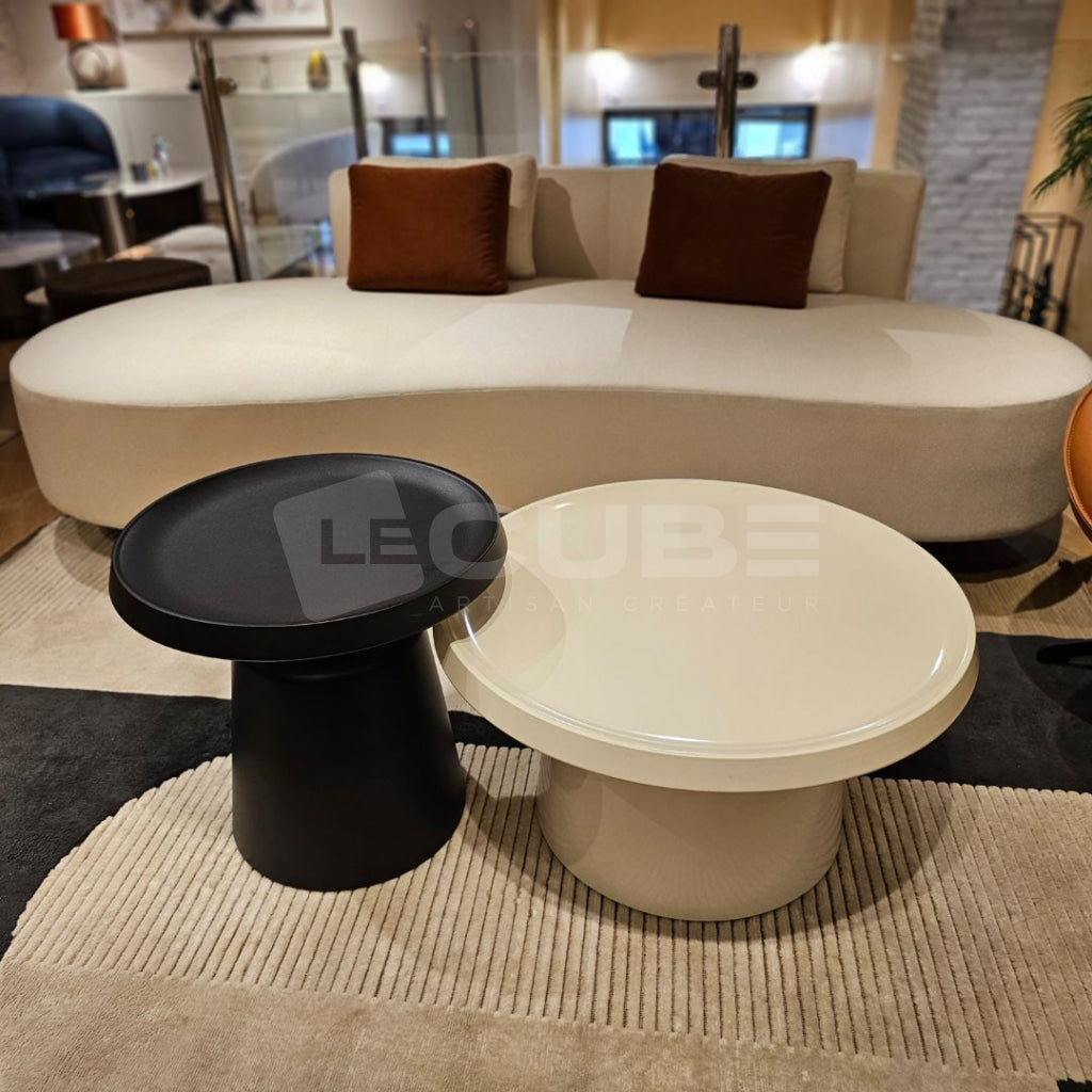 Duo de tables basses Black & White – Le Cube Artisan Créateur